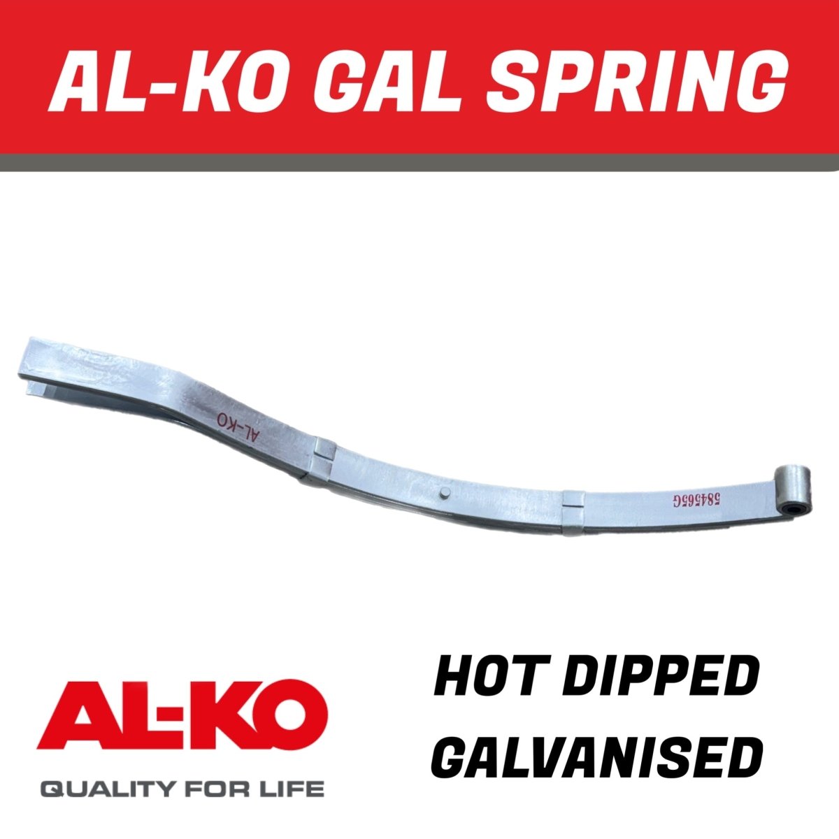 AL-KO 5 Leaf Galvanised Eye Slipper Spring – 765mm – R&M Trailer Spares
