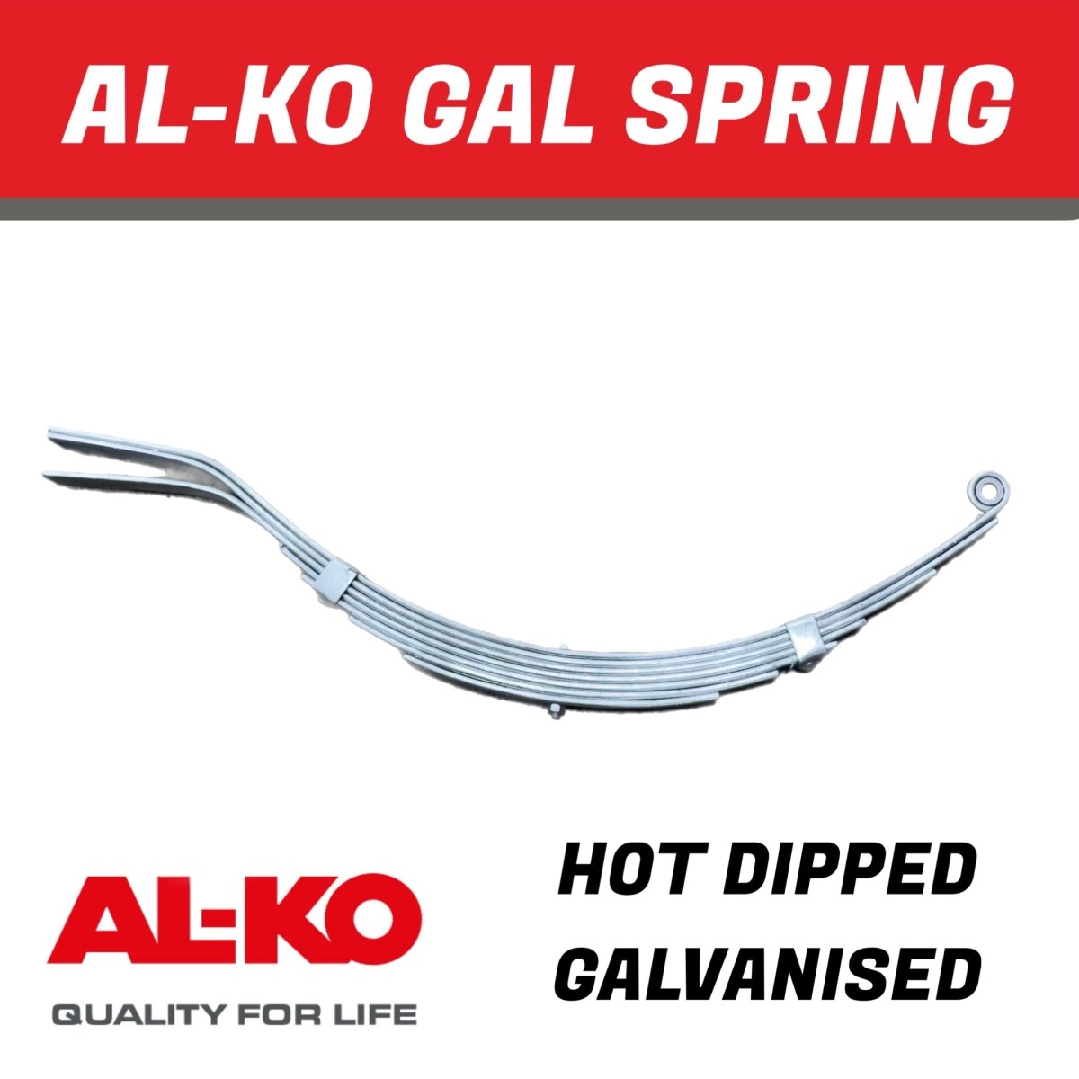 AL-KO 7 Leaf Galvanised Eye Slipper Spring – 765mm – R&M Trailer Spares