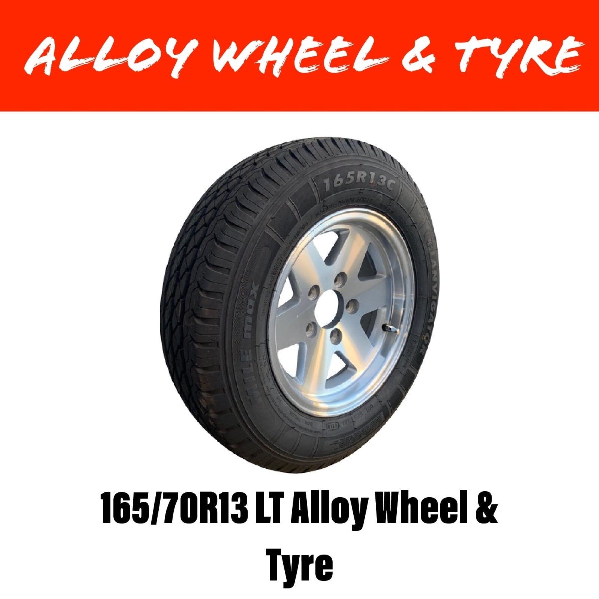 13 INCH ALLOY WHEEL AND TYRE (MULTIPLE SIZES) – R&M Trailer Spares