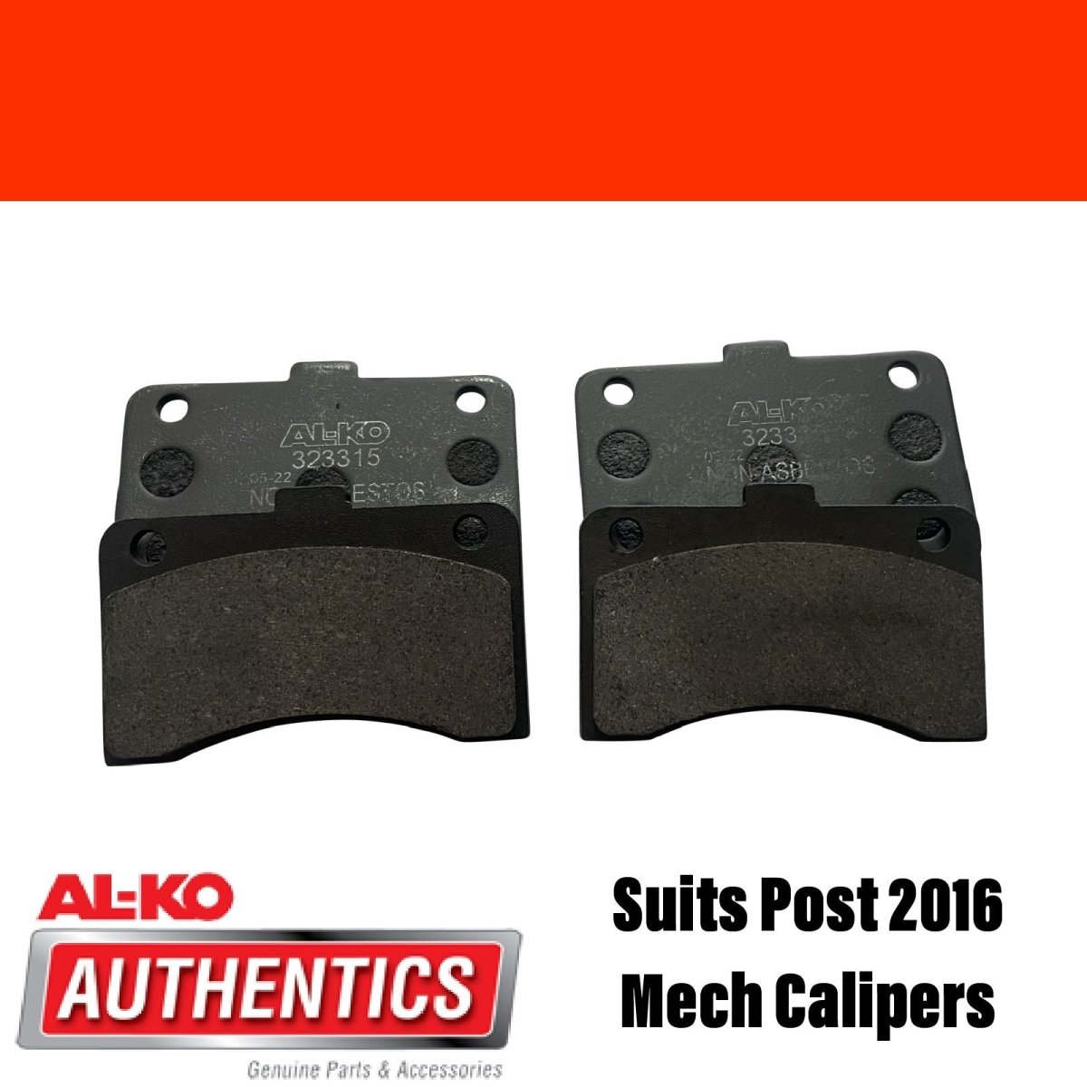 AL‑KO Mechanical Brake Pads Post‑2016 – Set of 4 – R&M Trailer Spares