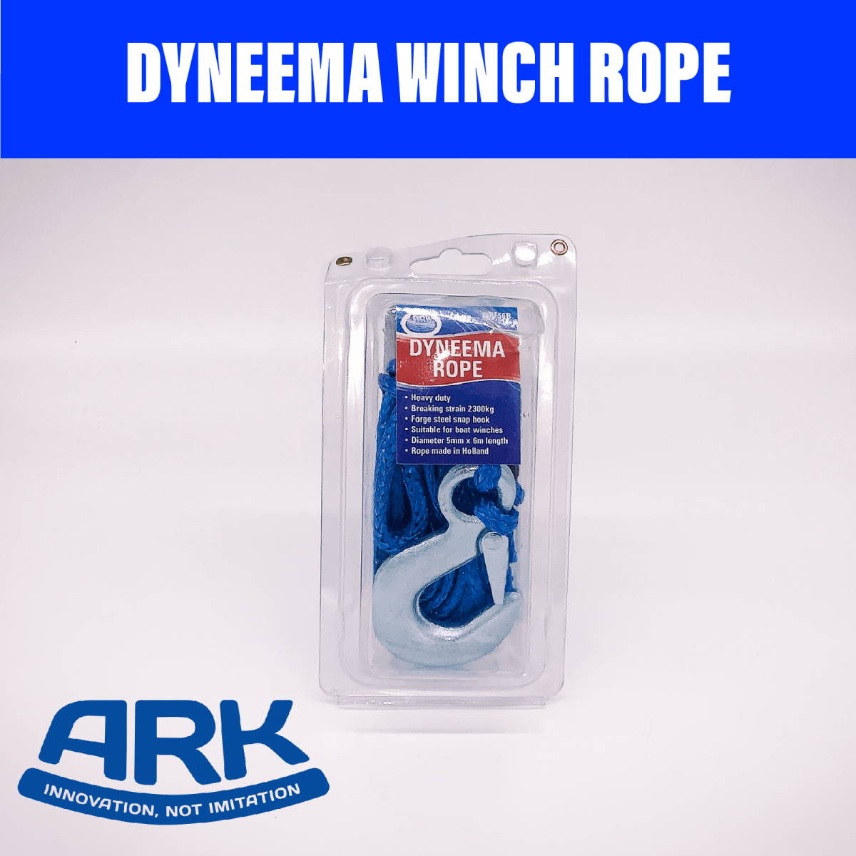 ARK Dyneema Winch Rope 5 mm × 6 m | 2,300 kg Breaking Strength – R&M ...