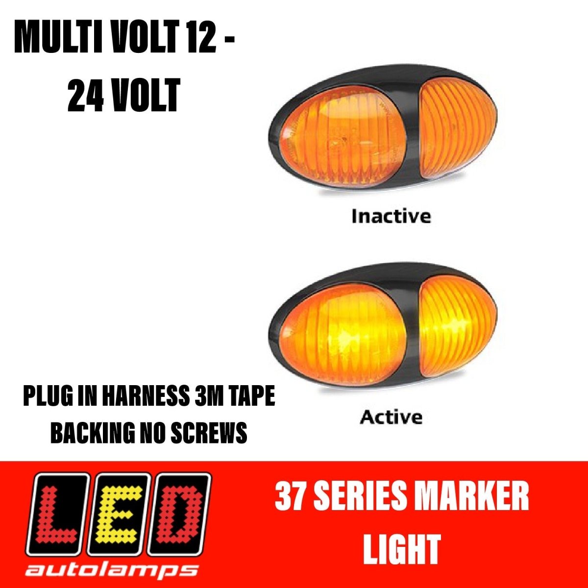LED Autolamps Orange Marker Lamp w/ 3 m Lead – Easy‑Fit, 5Y Warranty ...